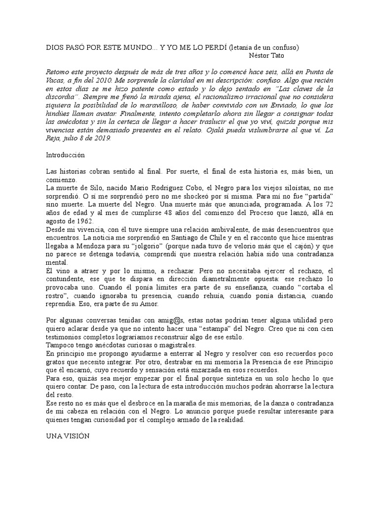 Dios Pasó Por Este Mundo y Yo... Me Lo Perdí | PDF