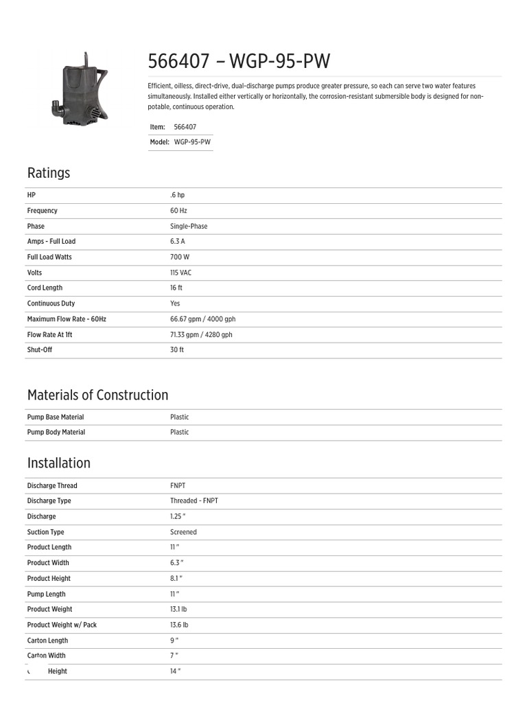 WGP-95-PW - Little Giant | PDF