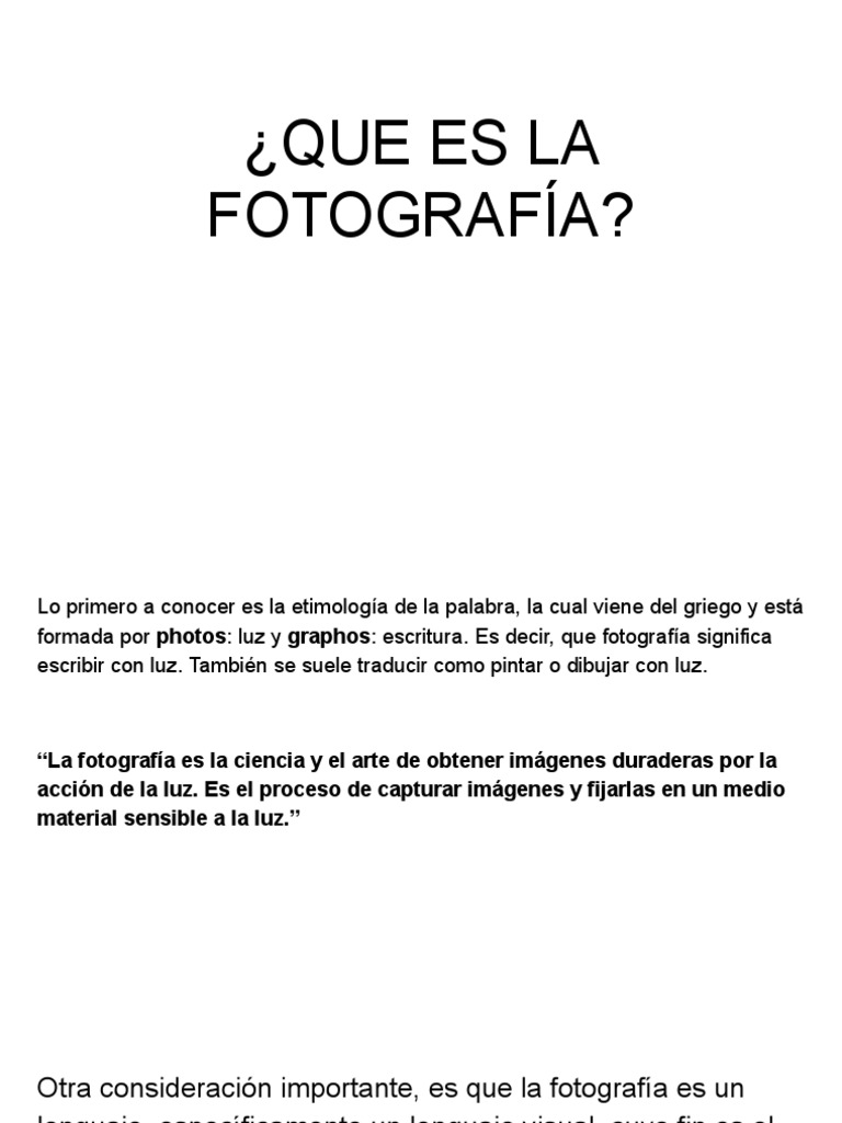 ¿Que Es La Fotografía | PDF | Lente de la cámara | Obturador (fotografía)