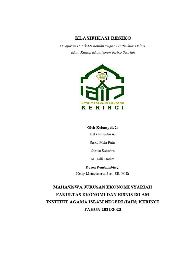 Klasifikasi Risiko Kel 2 | PDF