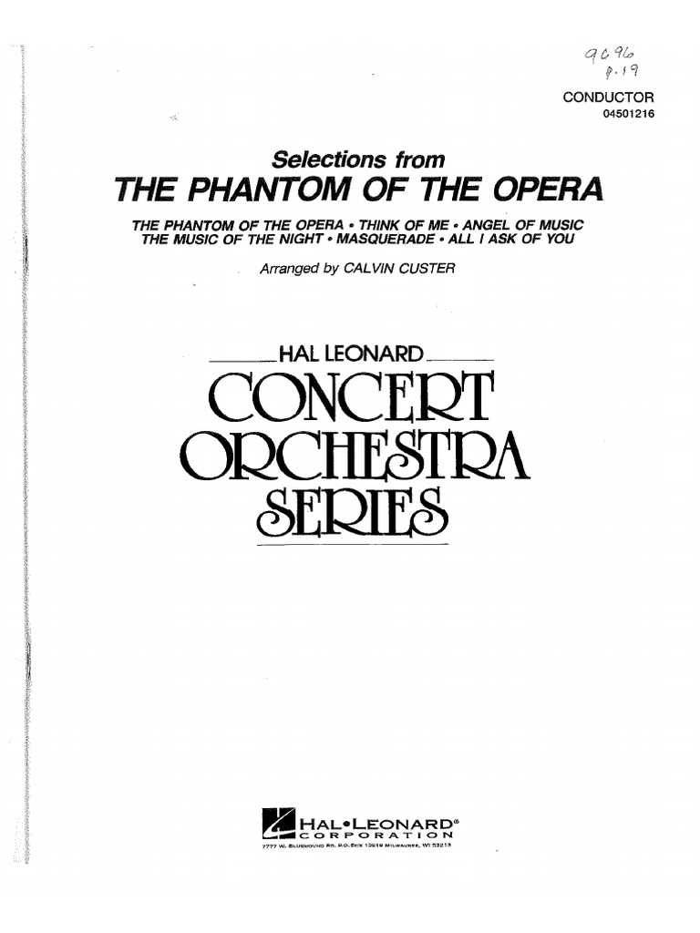 1 - 1 - Phantom of the Opera full score.pdf 總譜 | PDF