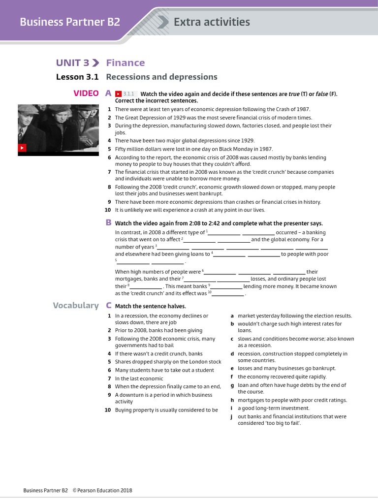 BusPart B2 ExClassPracWS U3 | PDF | Great Recession | Great Depression