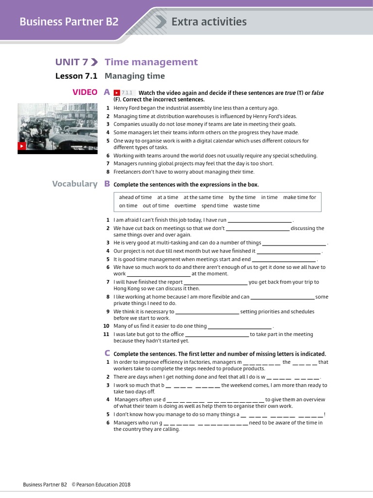 BusPart B2 ExClassPracWS U7 | PDF | Time Management | Professional Skills