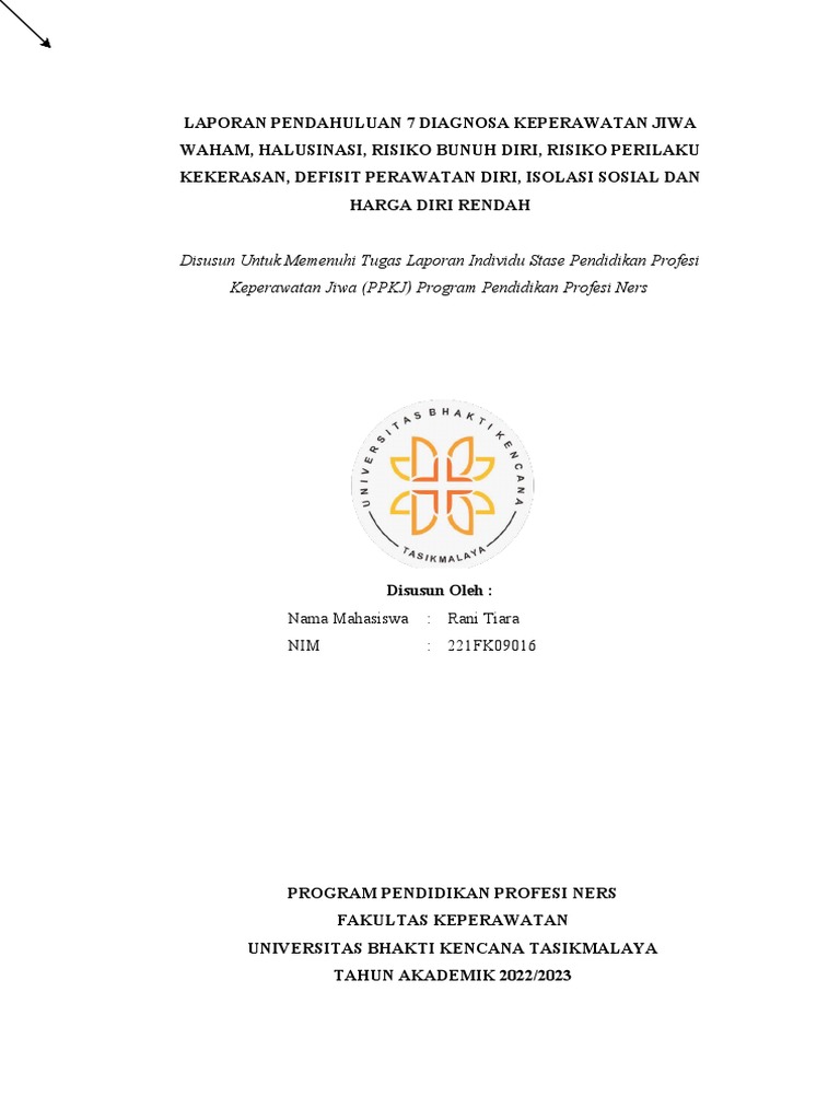 LP 7 Diagnosa Keperawatan Jiwa - Deni Candra R - Profesi Ners | PDF