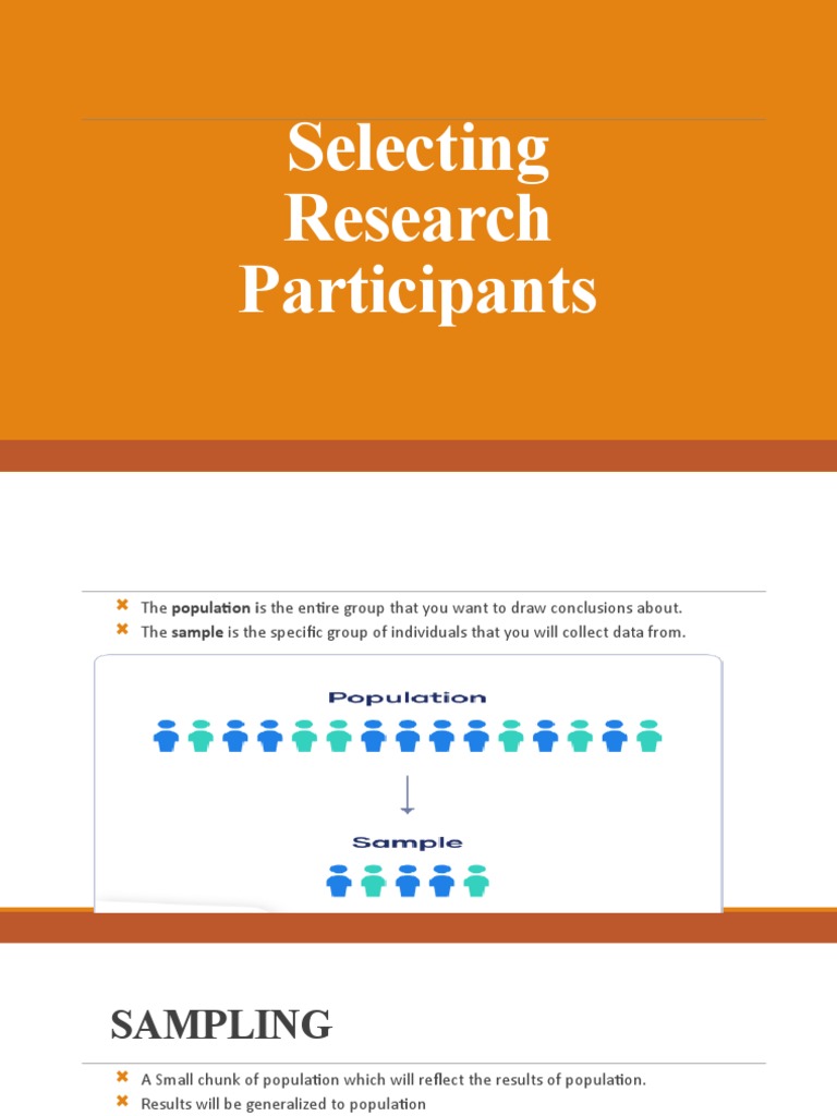 Selecting Research Participants | Download Free PDF | Sampling ...