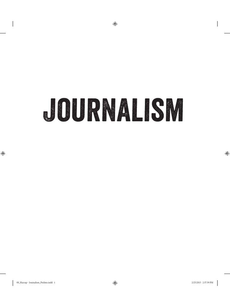 Harcup Chapter 1 | PDF | Journalism | Cost Of Living