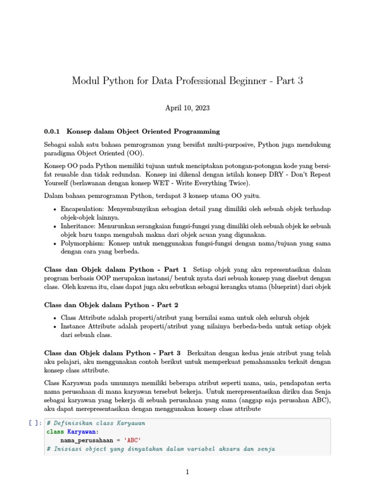 Modul Python For Data Professional Beginner - Part 3 | PDF