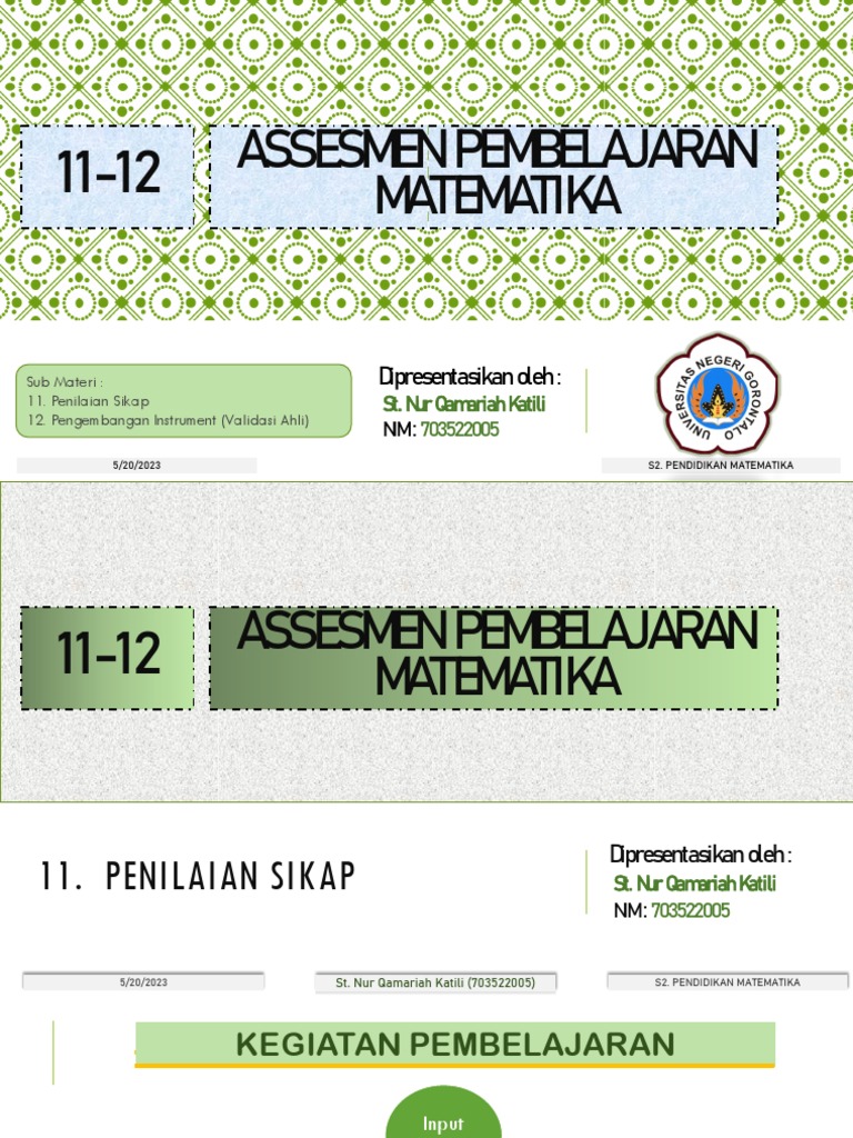 Presentasi - St. Nur Qamariah Katili - Assesment - BAB 11-12 | PDF