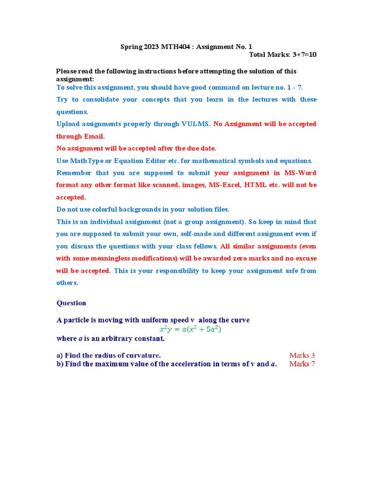 Spring 2023 - MTH404 - 1 | PDF | Career & Growth | Teaching Methods & Materials