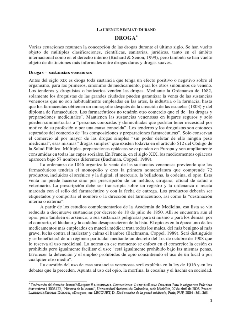 2004 LAURENCE SIMMAT-DURAND DROGA Dic Lecourt | Download Free PDF | La dependencia de sustancias ...