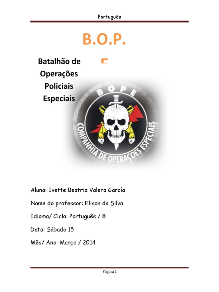 BOPE TRABAJO TERMINADO | PDF