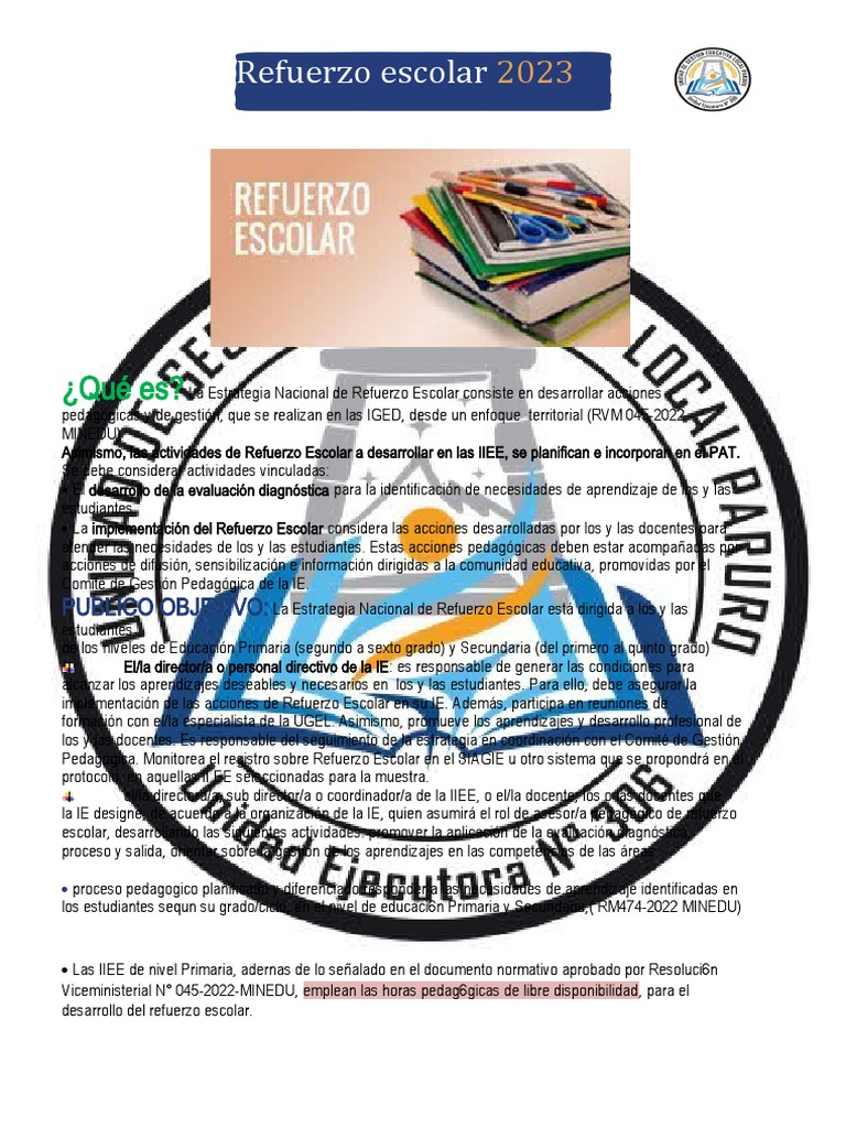 Cartilla REFUERZO ESCOLAR | PDF | Educación primaria | Evaluación