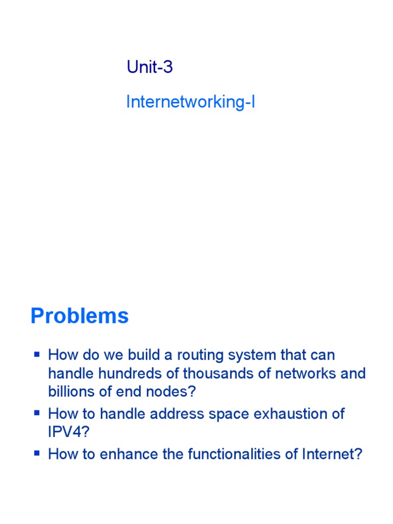 ACN Unit - 3 | Download Free PDF | I Pv6 | Routing