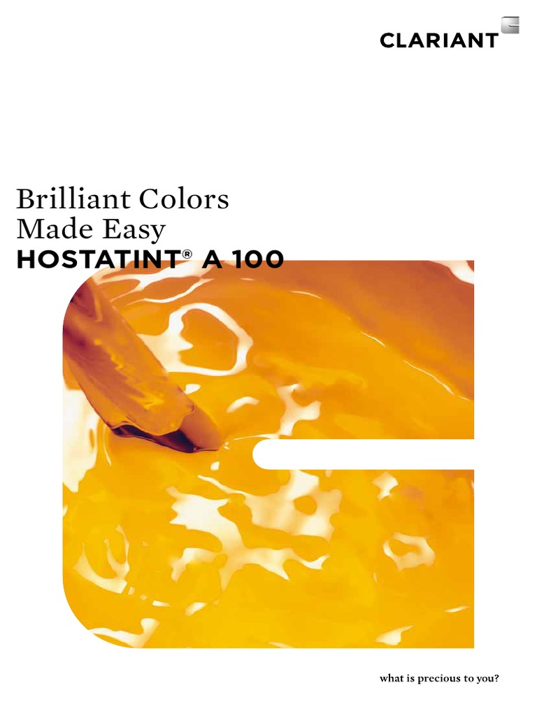 Clariant Brochure Hostatint A100 201404 EN | PDF | Paint | Yellow