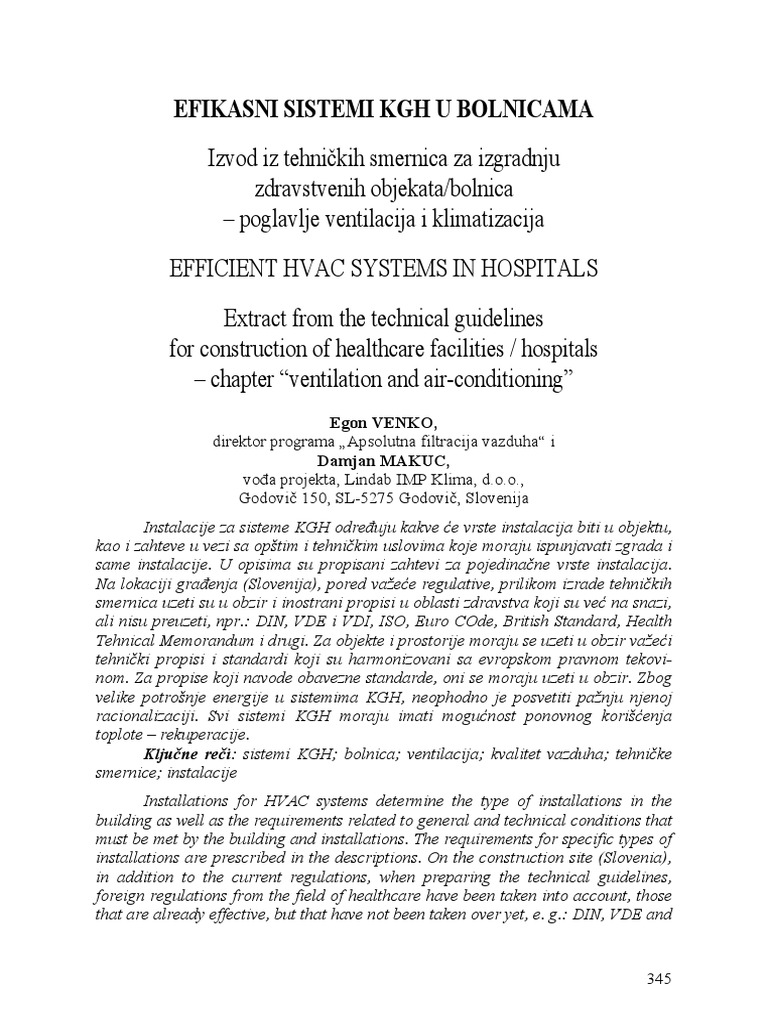Efikasni Sistemi KGH U Bolnicama - Lindab IMP Klima - 2730-25-8282-1-10-20170706 | PDF