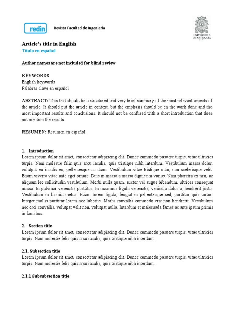 Formato Revista Facultad de Ingeniería | PDF | Tullii