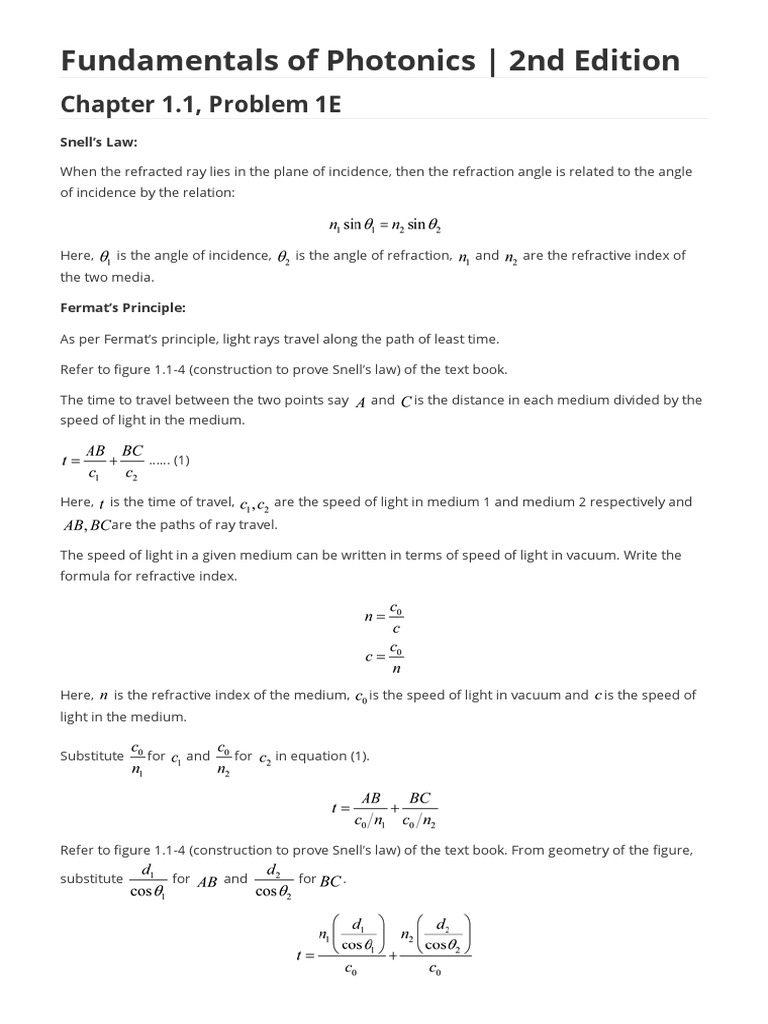 (答案) 第二版Fundamentals of Photonics 2nd Edition | PDF | Optics ... (答案) 第二版Fundamentals of Photonics 2nd Edition | PDF | Optics ...