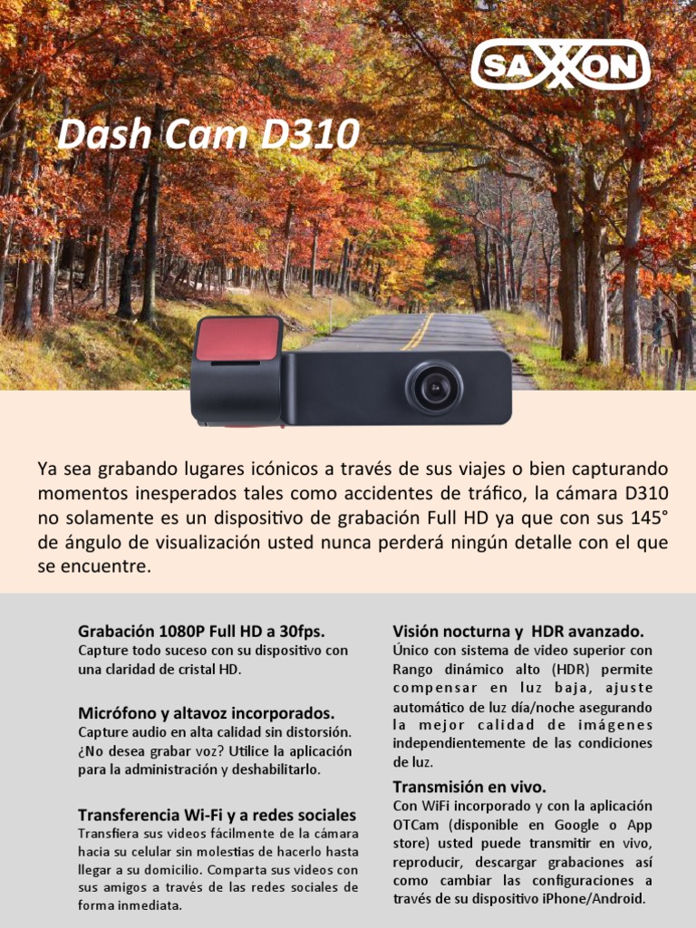 Cámara Dash D310 Full HD y WiFi | PDF | Yo telefono | Informática