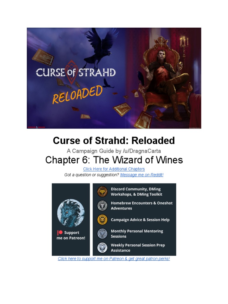 Curse of Strahd - Reloaded - The Wizard of Wines | PDF | Wine | Werewolves