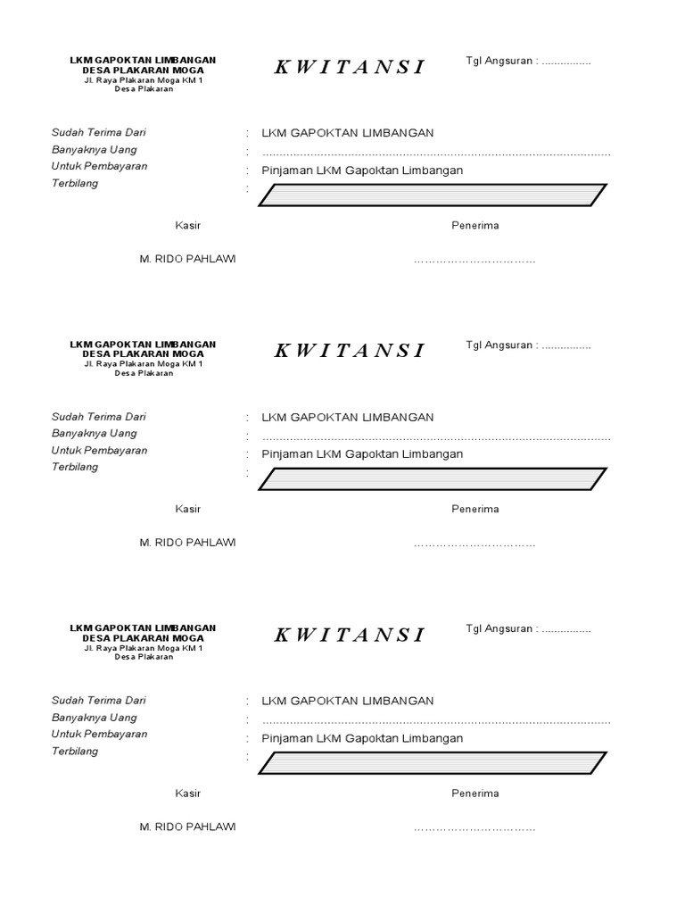 Kwitansi Pinjaman | PDF