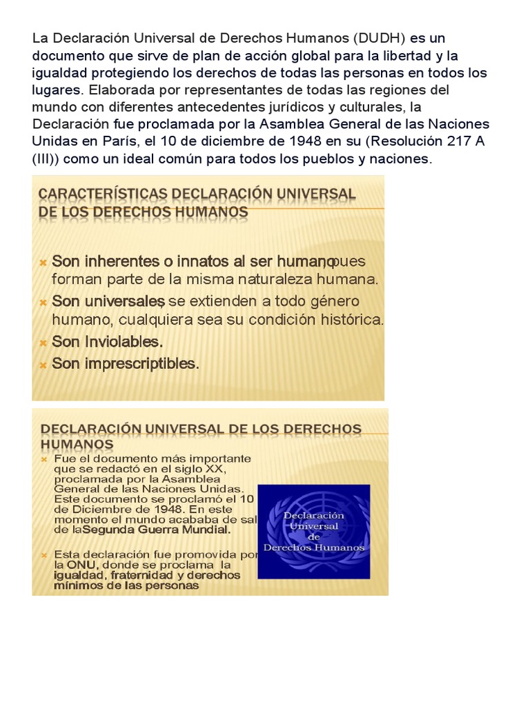 La Declaración Universal de Derechos Humanos | PDF | África | Derechos ...