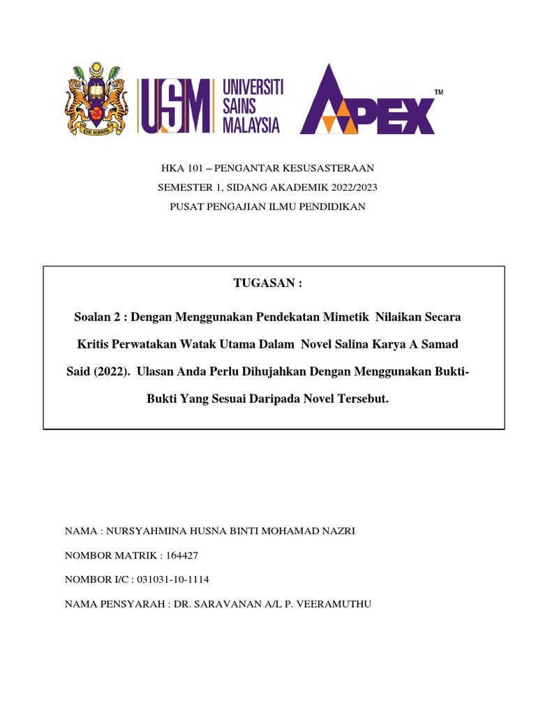 Ulasan Hka101 - Kesusasteraan | PDF