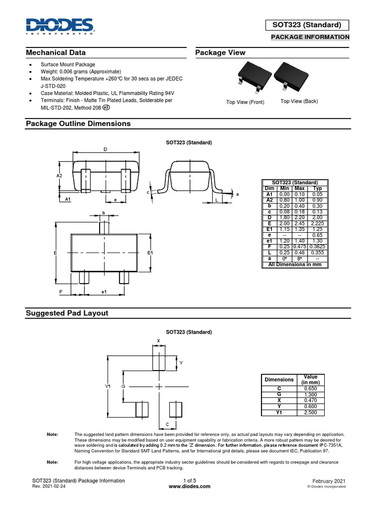 SOT323 Standard | PDF | Electrical Engineering | Electricity