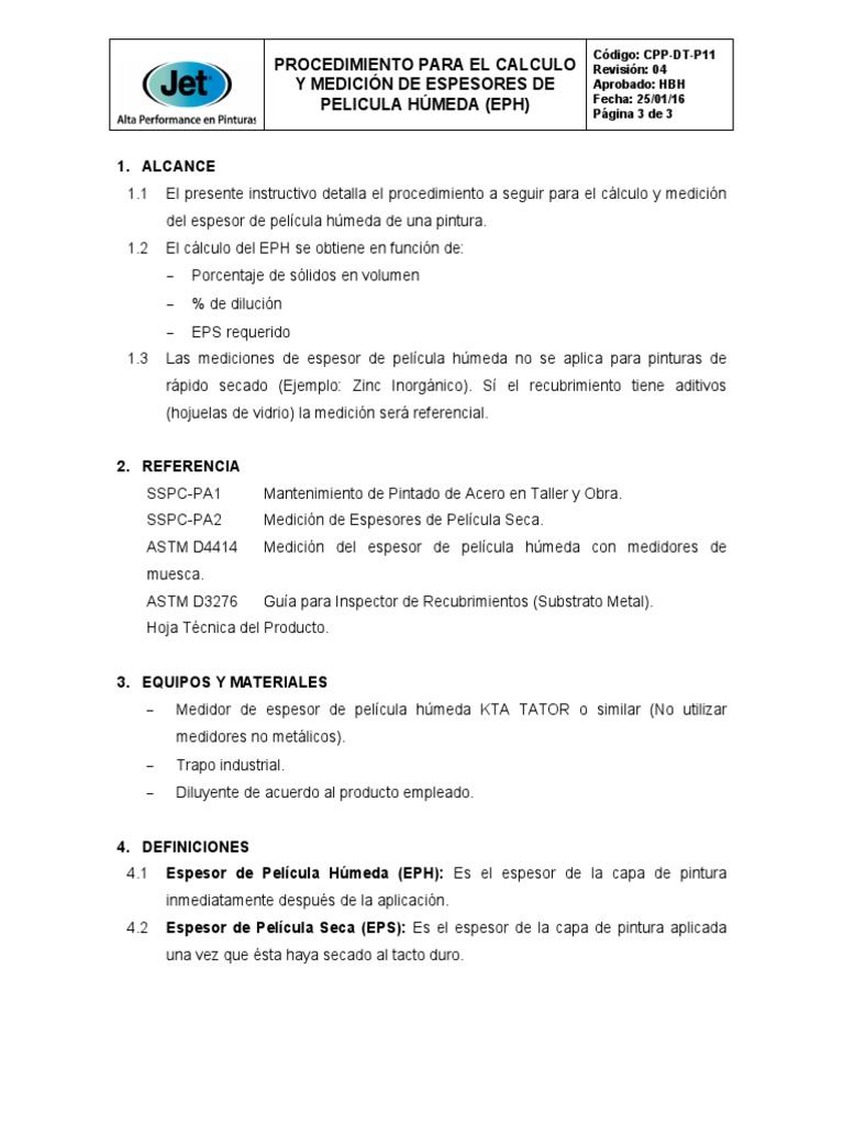 CPP-DT-P11 Proc para Calculo y Medicion de Eph | PDF | Química ...