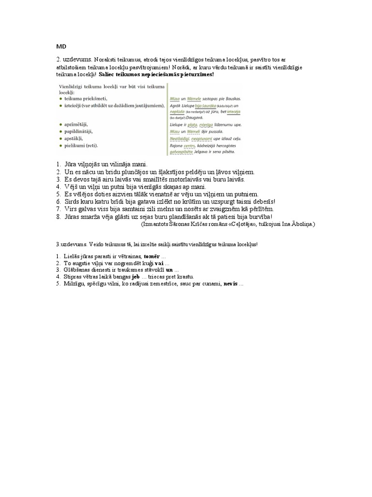 MD 8kl Vienlidzigi Teikuma Locekli | PDF