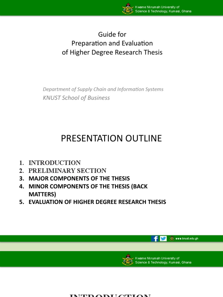 KNUST Thesis Preparation Guide | PDF | Thesis | Quantitative Research