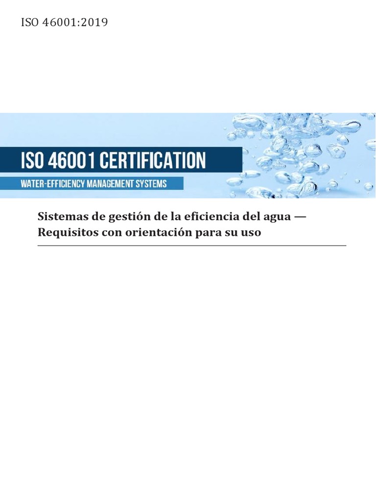 ISO 46001 - 2019 Español PDF | PDF | Agua | Planificación