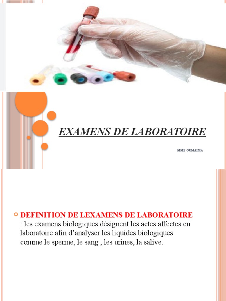 Examen Labo | PDF | Infection urinaire | Urine