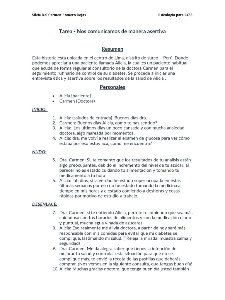 Guion - Nos Comunicamos de Manera Asertiva | PDF