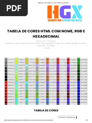 Ajuda para editores da Wiki:Tabela de Cores HTML (hexadecimal e RGB ...