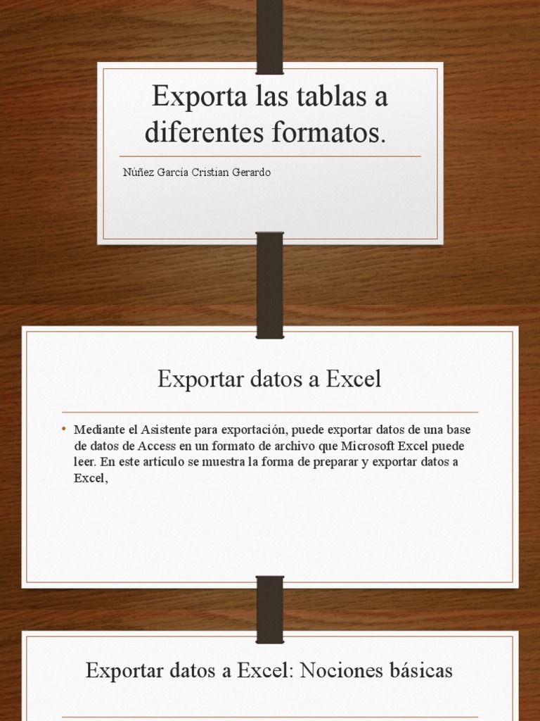 Exporta Las Tablas A Diferentes Formatos | PDF | Microsoft Excel ...