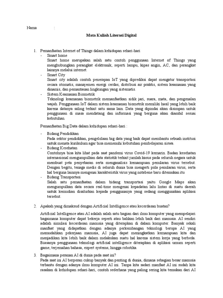 Pemanfaatan Teknologi AI Dan Database | PDF | Teknologi & Rekayasa