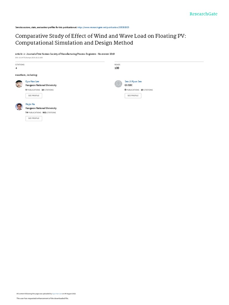 Comparative Studyof Effectof Windand Wave Loadon Floating PV | PDF ...