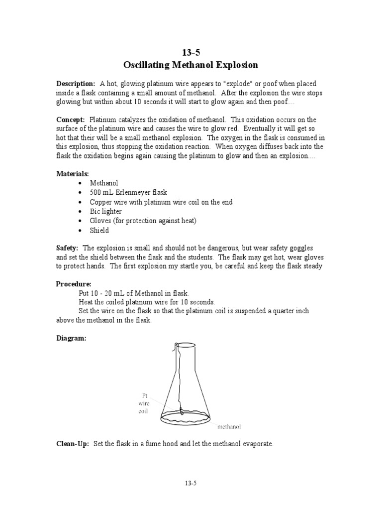 13 5 Oscillating Methanol Explosion | PDF