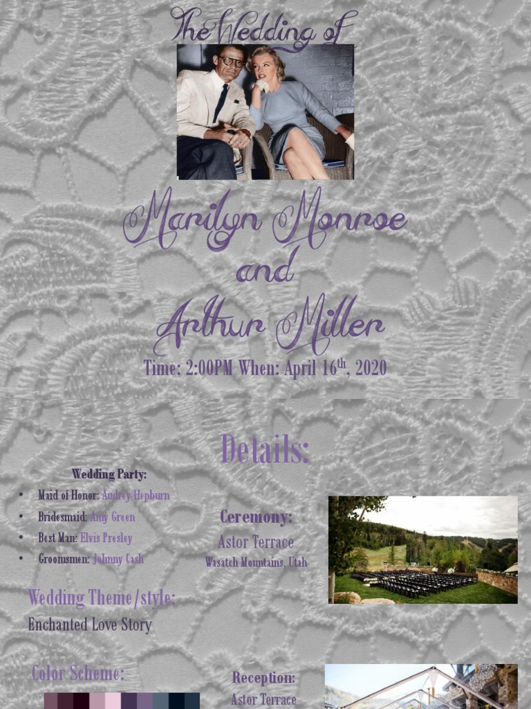 Monroe and Miller Wedding Details | PDF