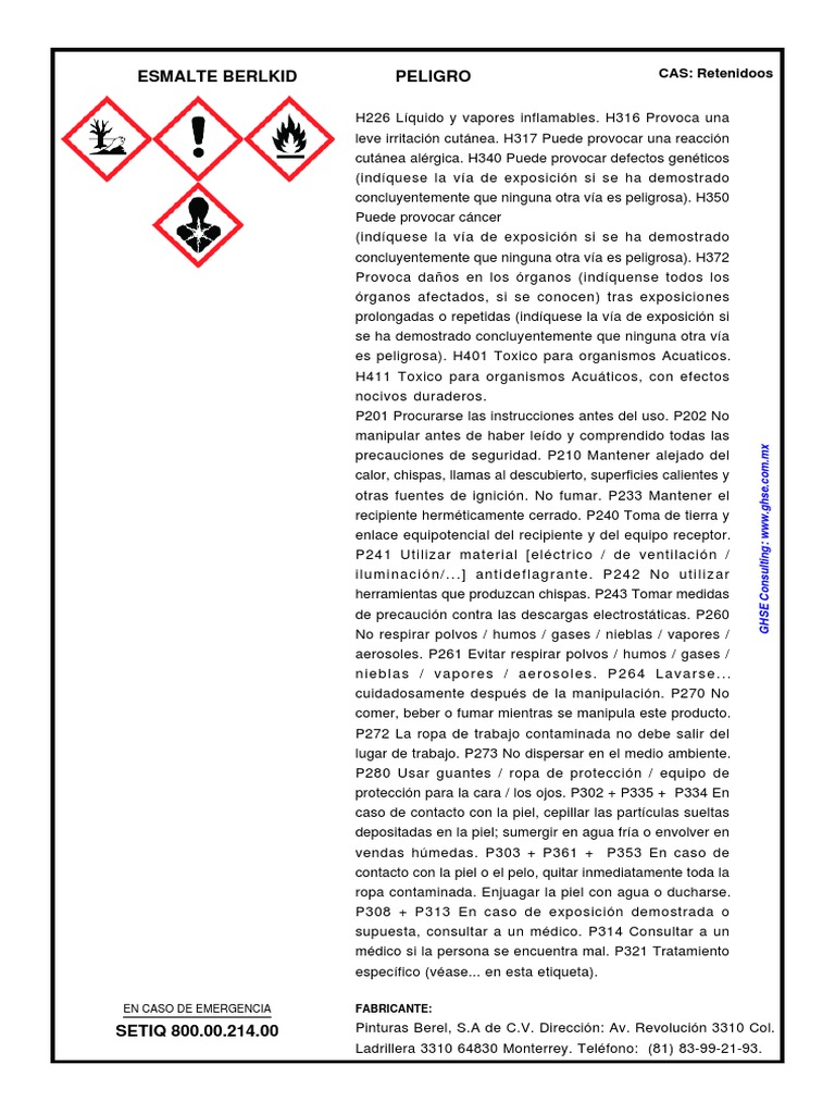 Etiqueta de Lubricante Berlkid | PDF | Agua | Aerosol