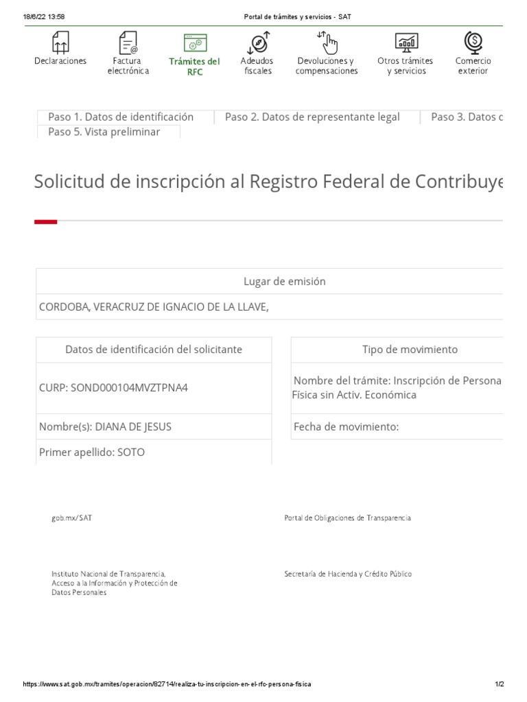 Portal de Trámites y Servicios - SAT | PDF