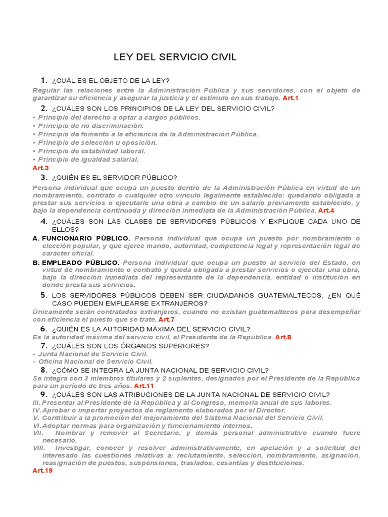 Ley Del Servicio Civil Pdf Justicia Crimen Y Violencia