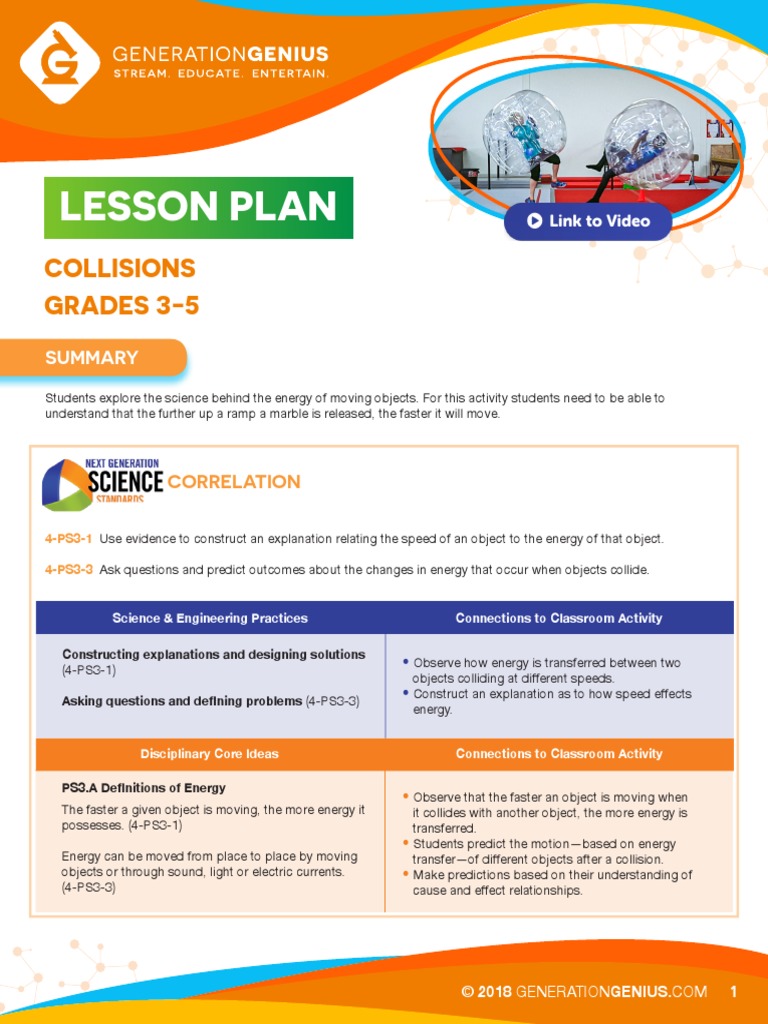 Energy Transfer in Collisions Lesson | PDF | Collision | Heat