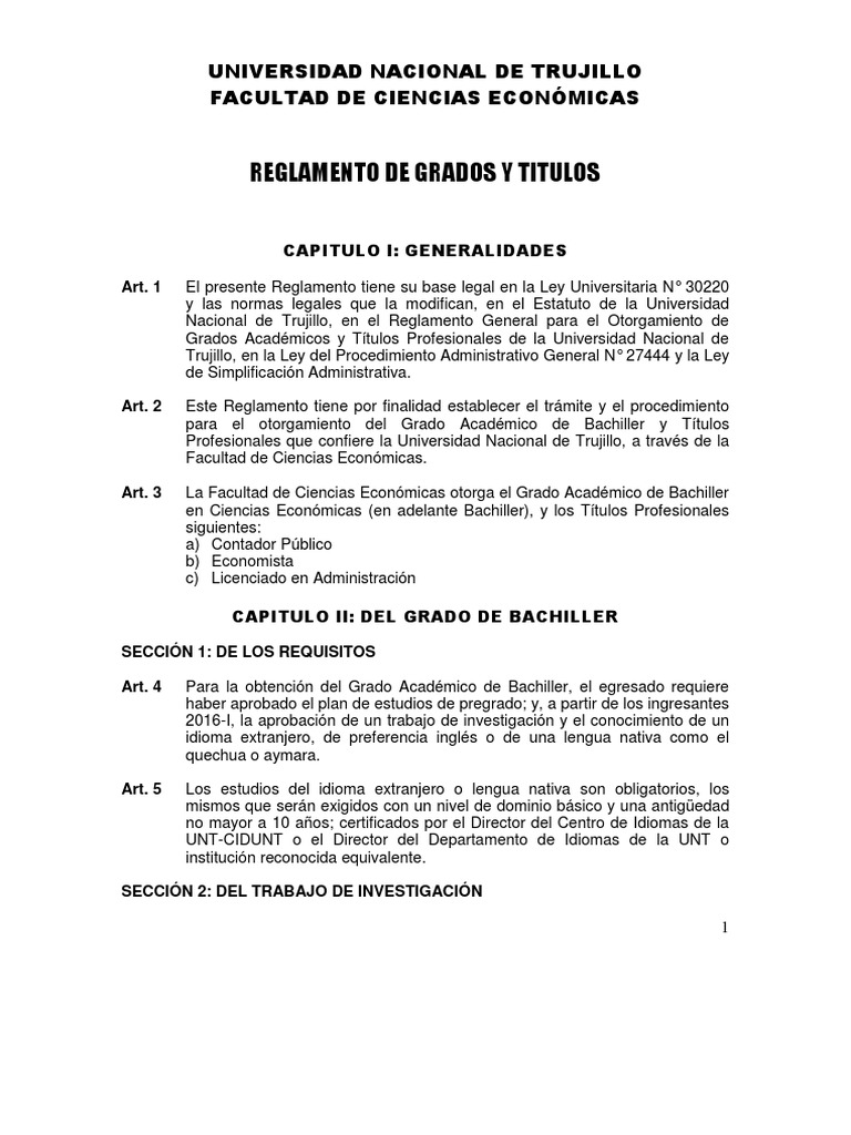 A Reglamento de Grados y Títulos Ciencias Económicas 2022 (1) - 1-21 | Descargar gratis PDF ...
