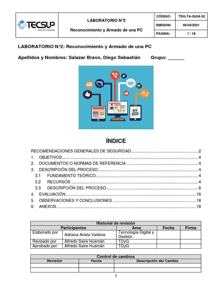 Lab 02 - Reconocimiento y Armado de Una PC | PDF | Microprocesador | Laboratorios