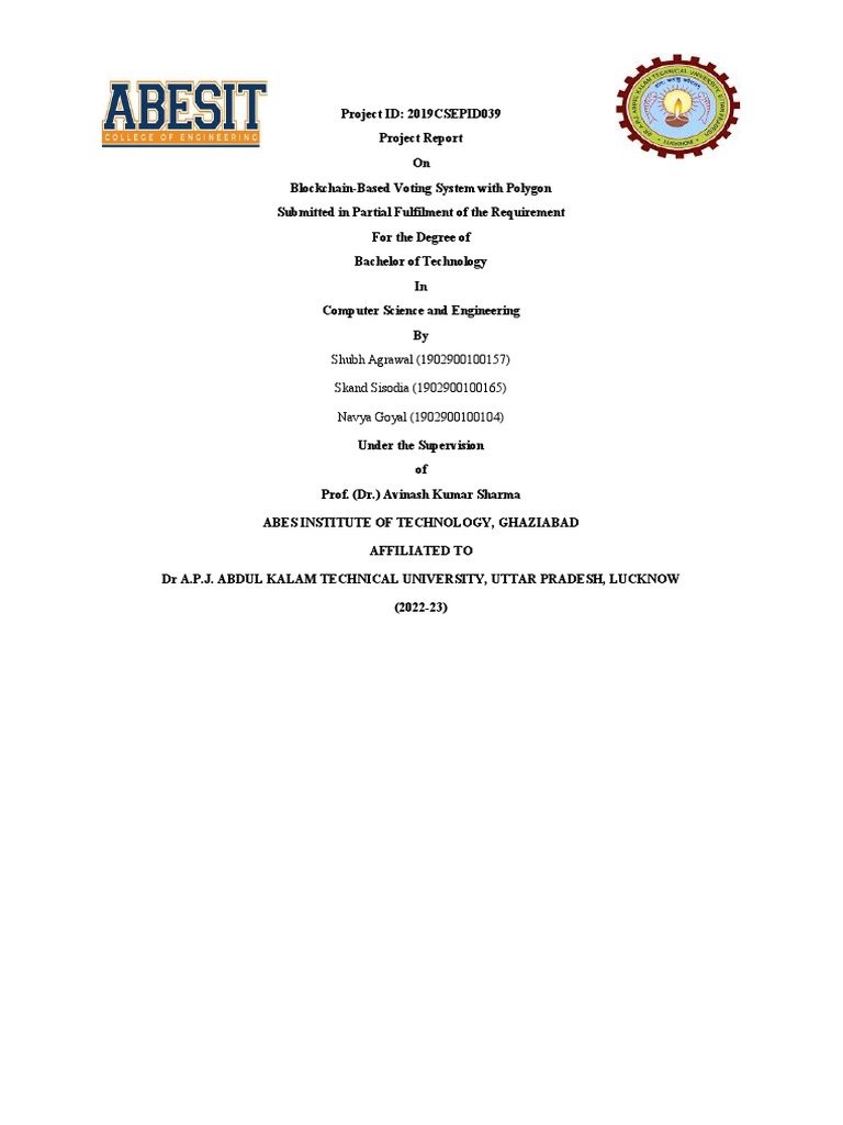 Blockchain Voting System Using Polygon | PDF | Electronic Voting ...