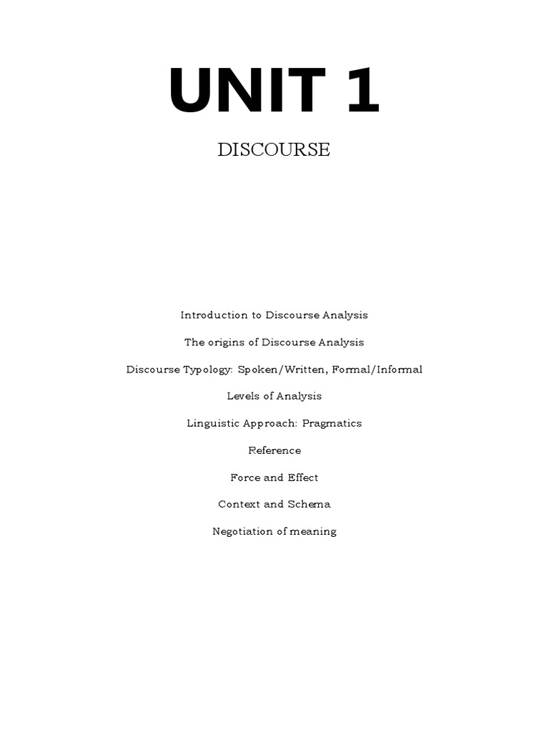 Discourse Analysis FINAL | PDF | Linguistics | Reference