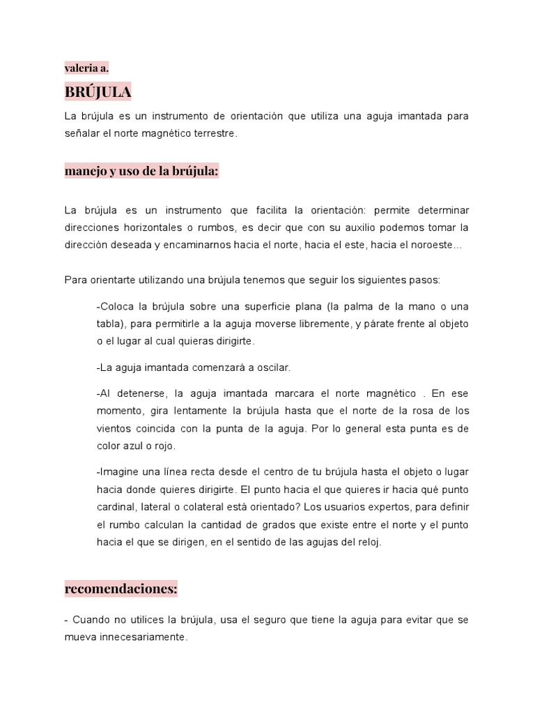 Manejo y Uso de La Brújula | PDF | Azimut | Brújula