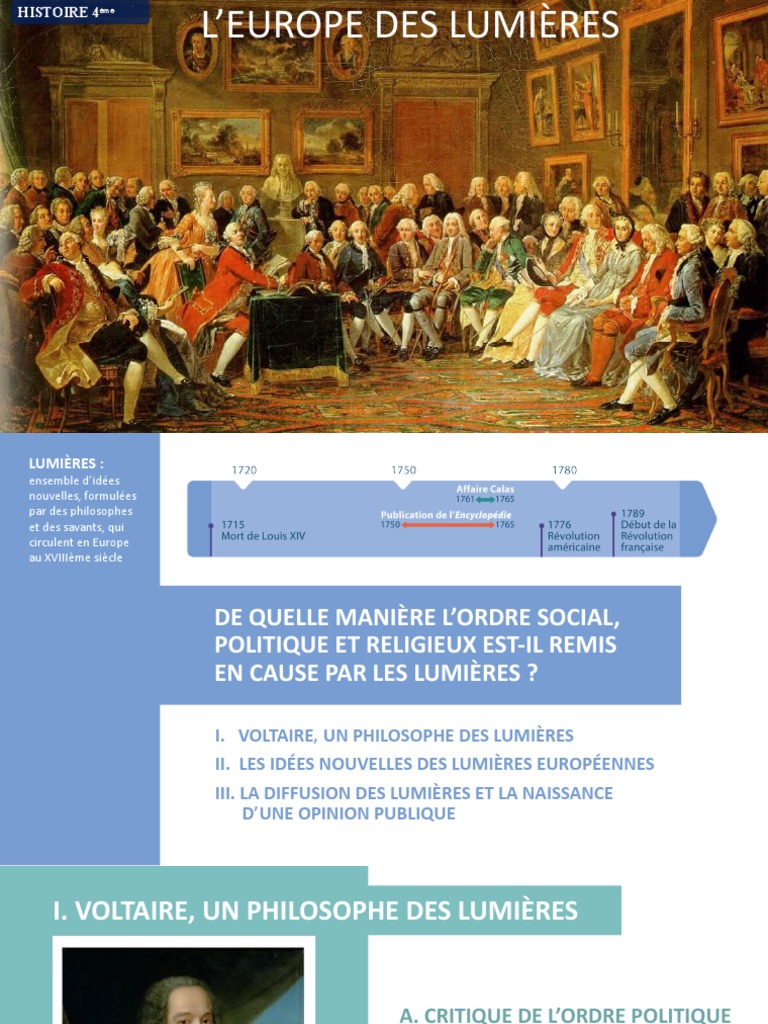 Diapo les Lumières | PDF | Siècle des Lumières | Voltaire