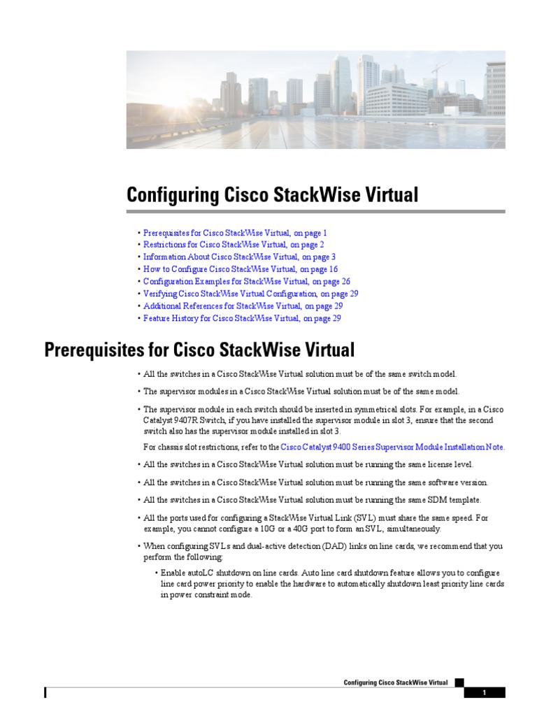 Configuring Cisco Stackwise Virtual | PDF